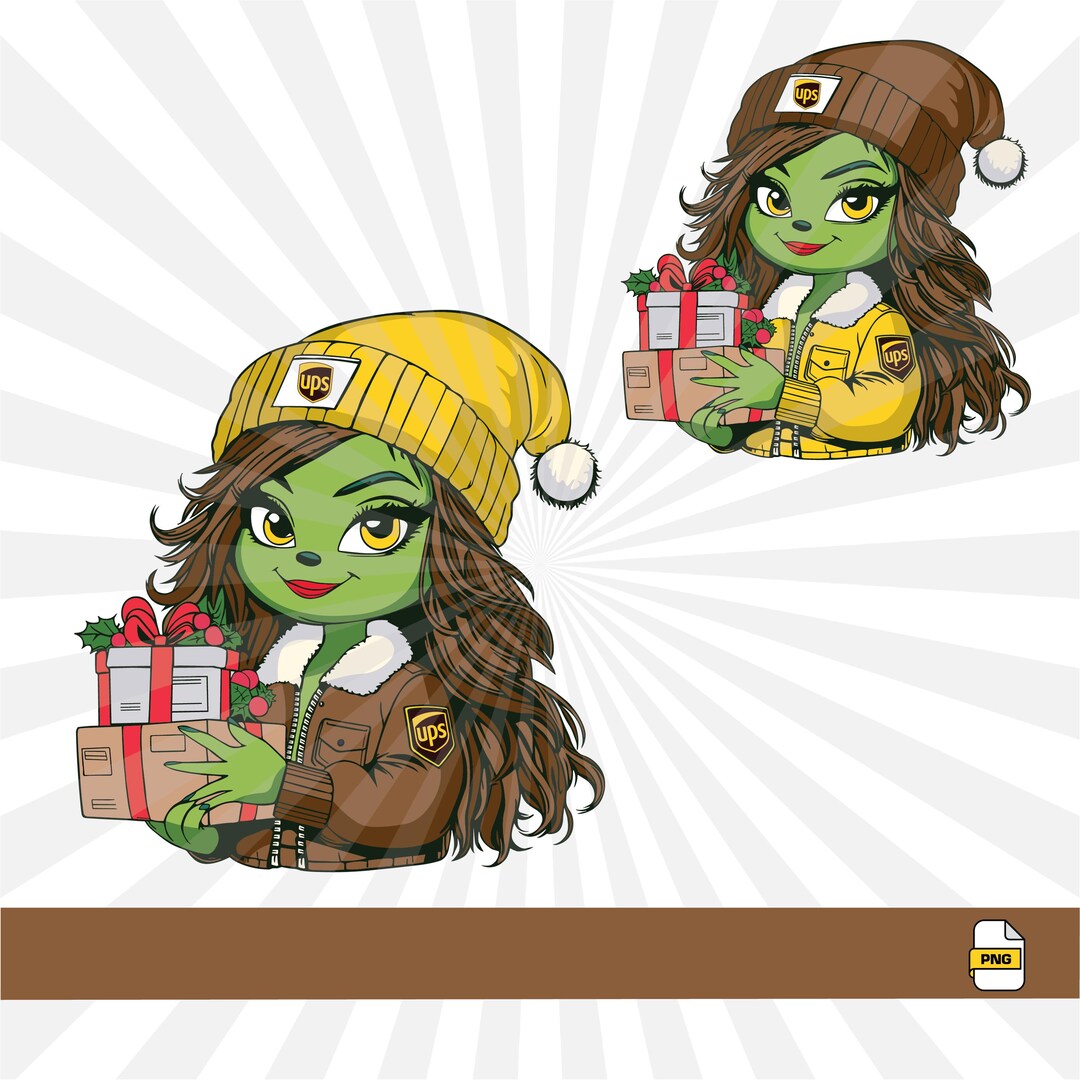 Grinch Girl UPS PNG Files - Etsy Australia