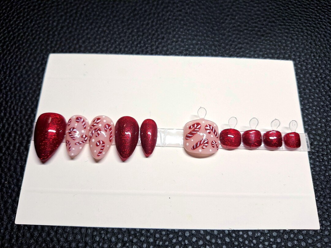 Candy Canes Matching Set Toes and Nails - Etsy