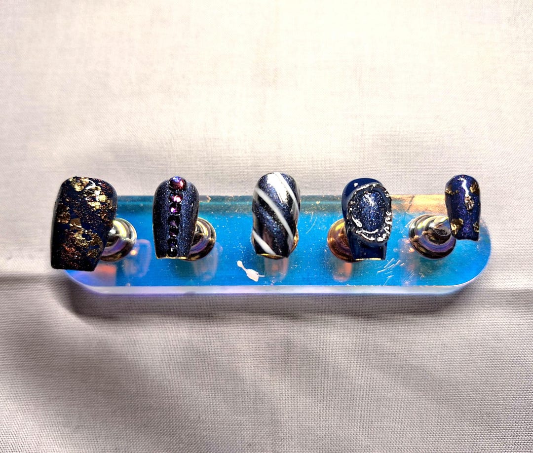 Blue and Bronze Wizard Nails! - Etsy