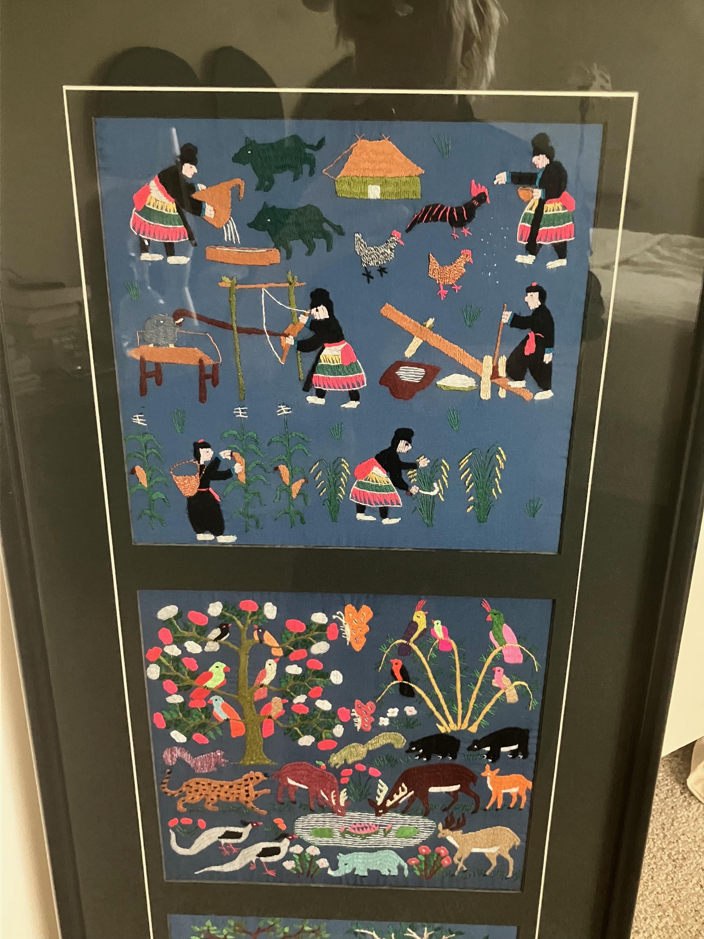 Traditional Hmong Embroidery Story Cloth Framed - Etsy