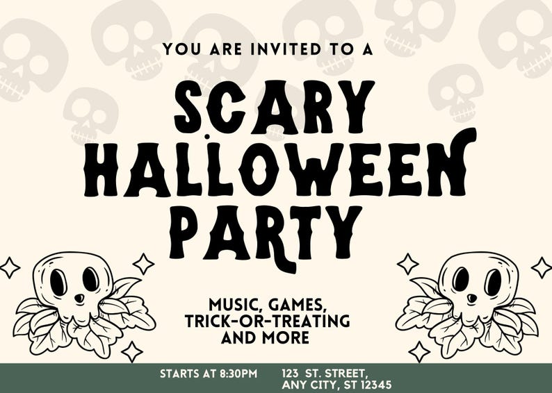 Fun Halloween Invitations (3 Pack) - Etsy