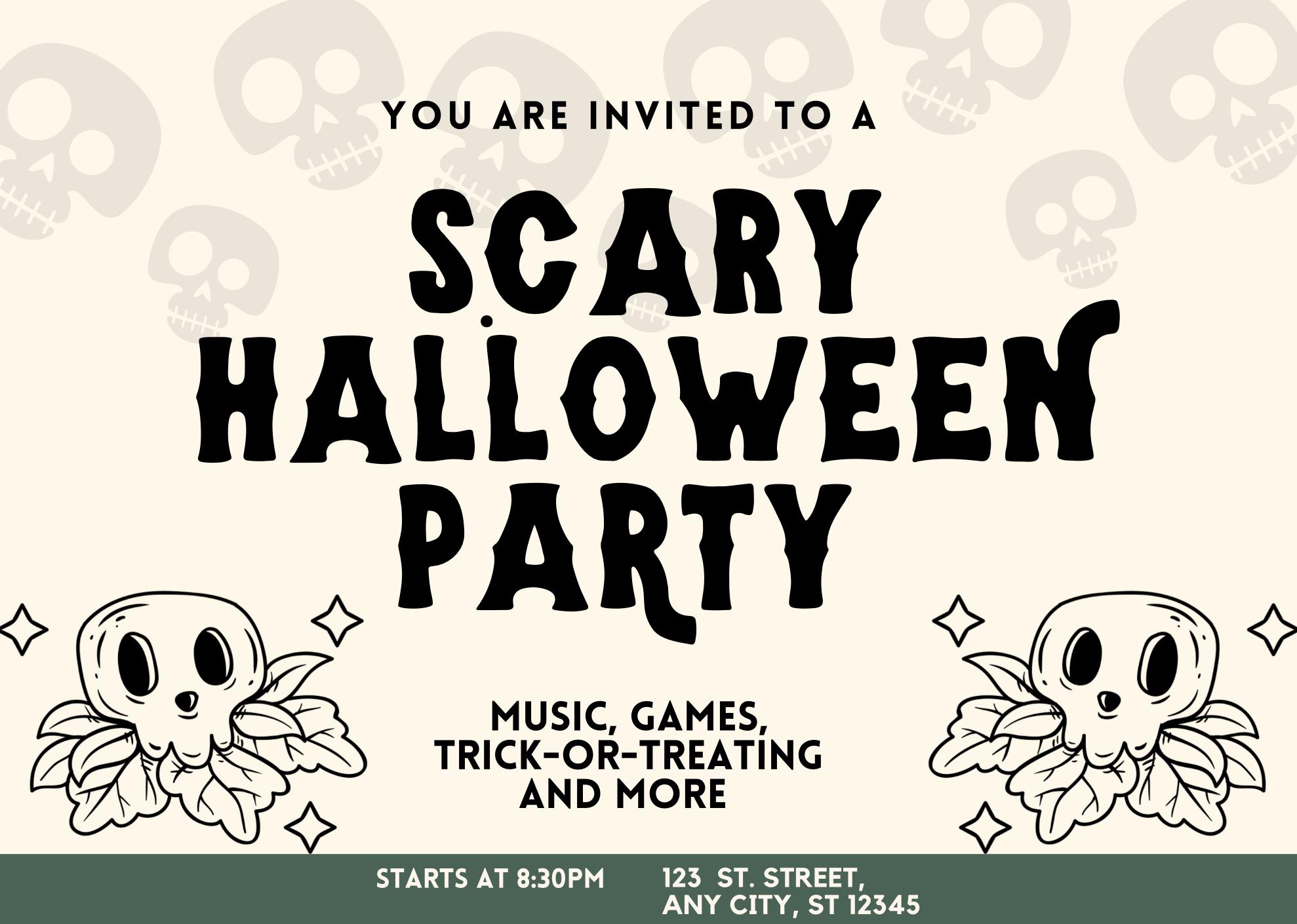 Fun Halloween Invitations (3 Pack) - Etsy