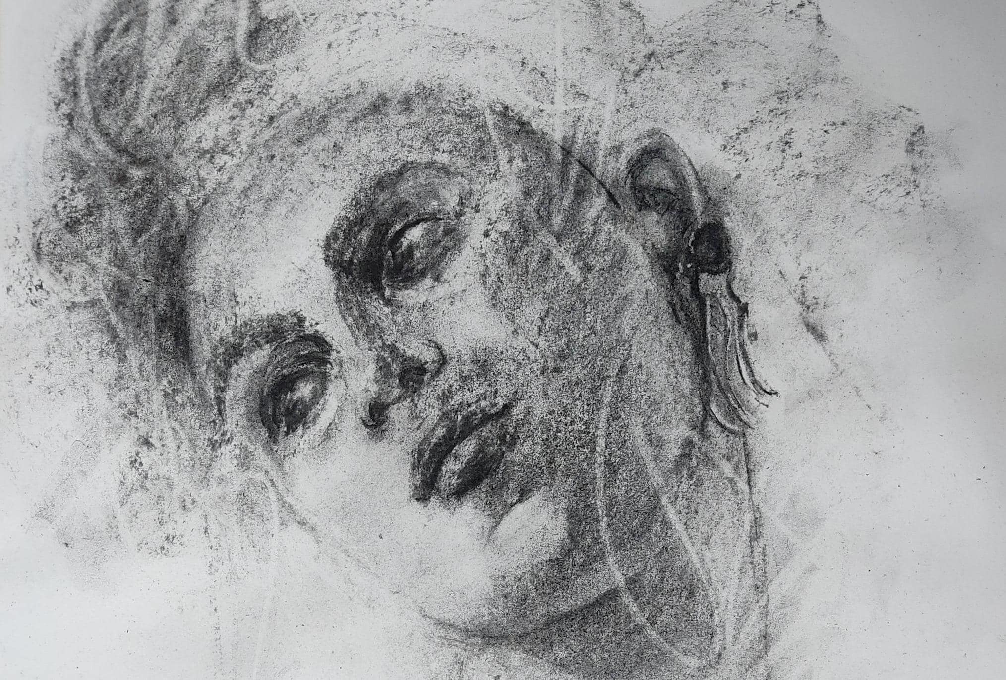 Original Charcoal Drawing "kariatida" on Paper 34x49cm - Etsy