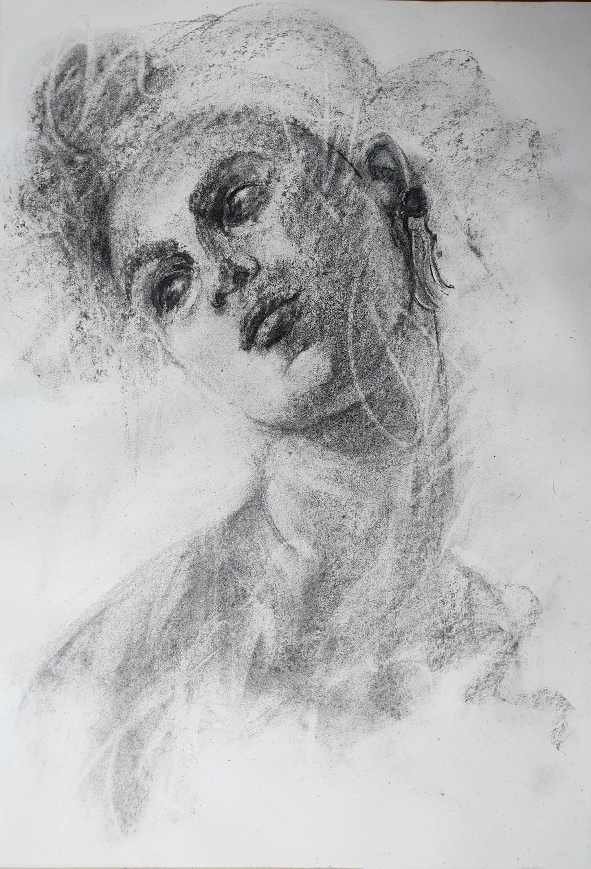 Original Charcoal Drawing "kariatida" on Paper 34x49cm - Etsy