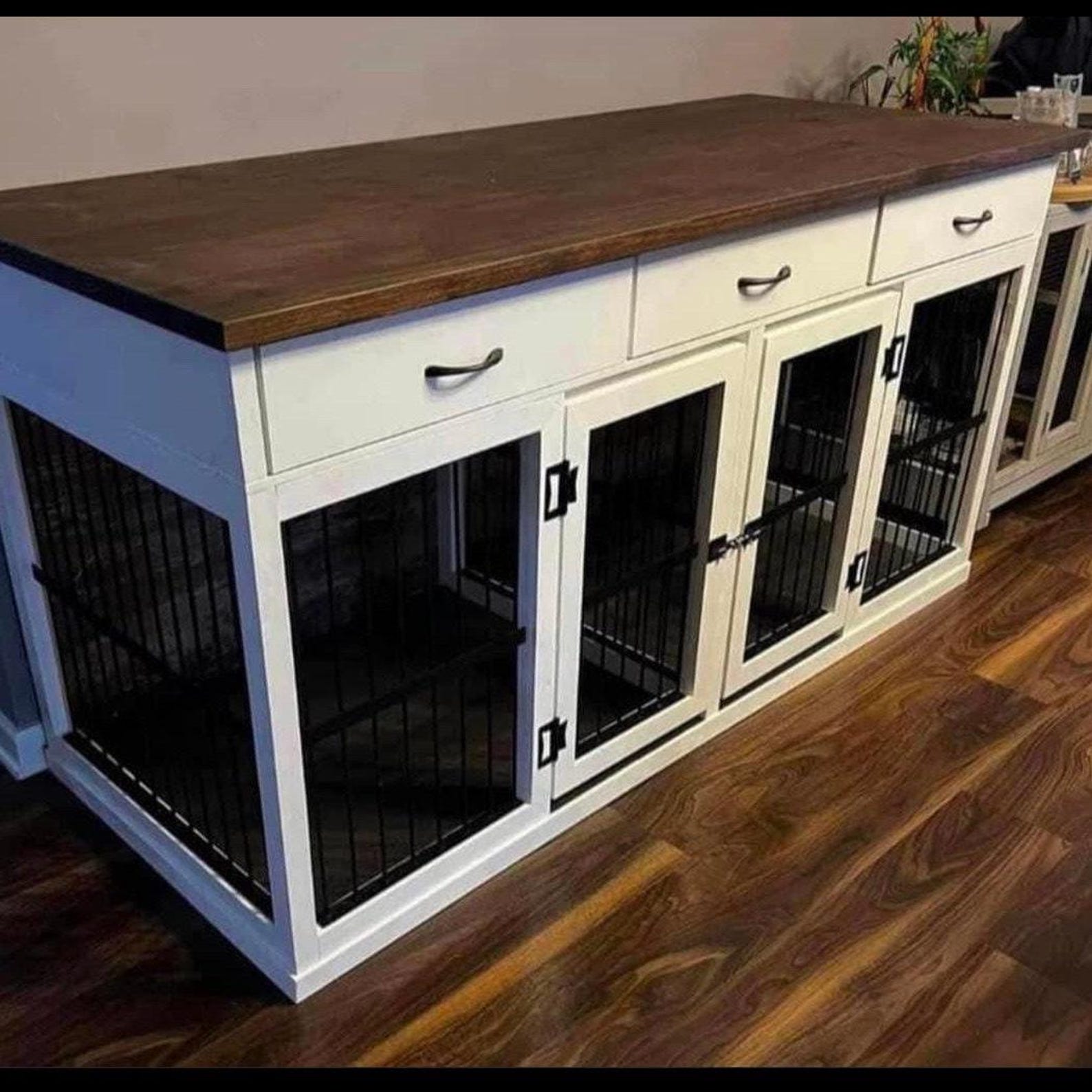 Double Dog Crate With Swing Doors (2 Dogs) - Etsy