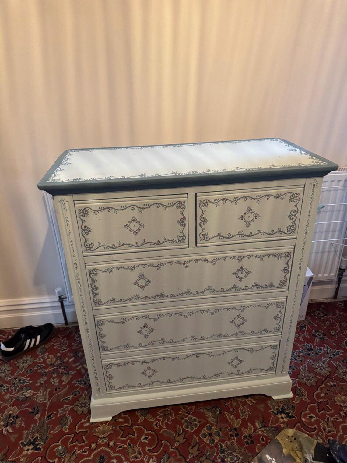 Hand Painted Dresser Vintage Furniture Upcycled Chest of Drawers Custom ...