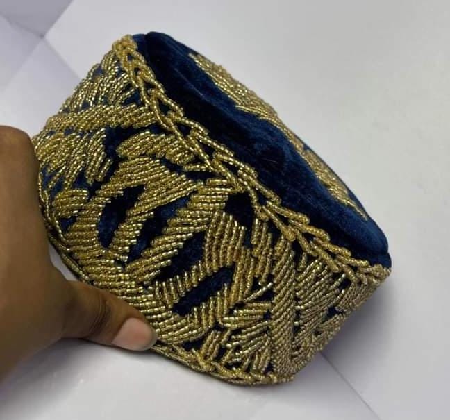 Chieftaincy Cap, Igbo Ozo Cap, African Men's Wedding Velvet Cap ...