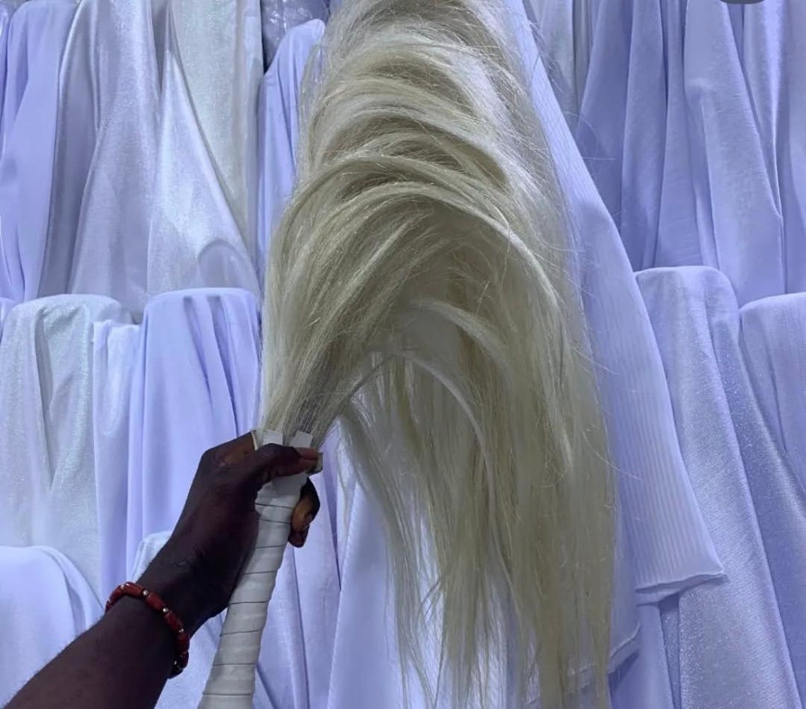 African Horsetail Fly Whisk: Igbo Yoruba Fulani Nza - Cultural Dance ...