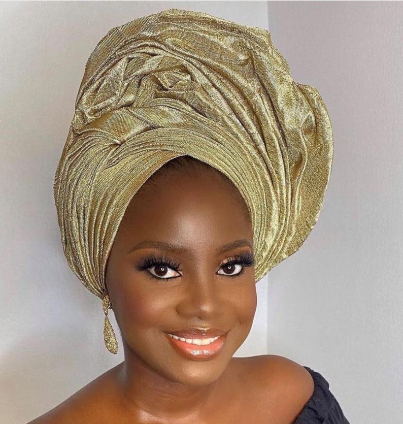 Gold Asooke Autogele for Weddings and Special Occasions, Stylish ...