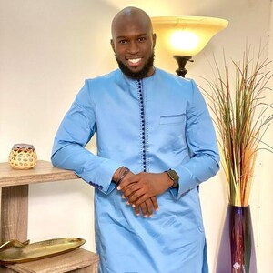 Blue African Men's Two Piece Senator Wear for Weddings and Special ...