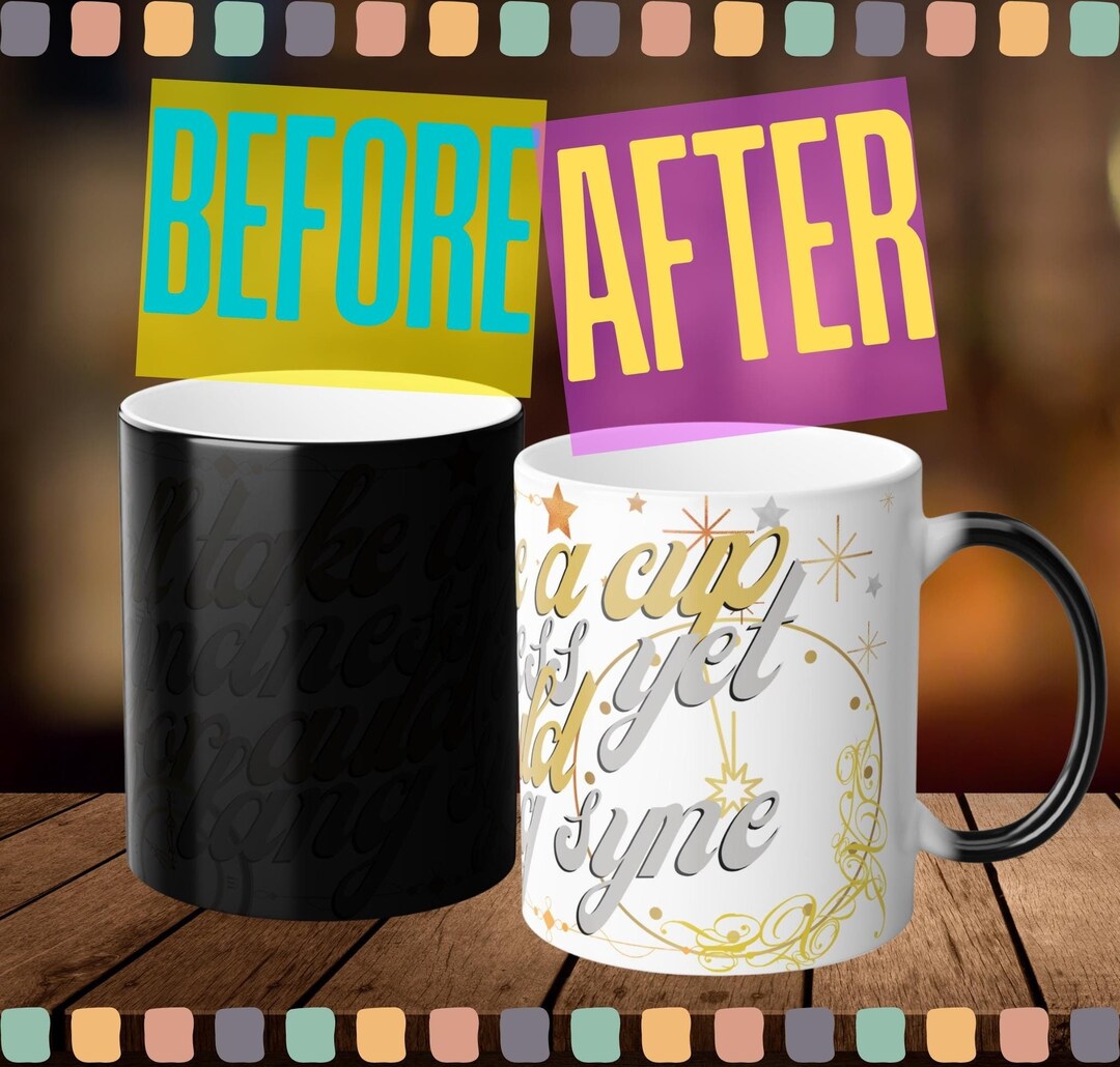 Auld Lang Syne Color Changing Mug, Metallic Stars and Clocks, New Year ...
