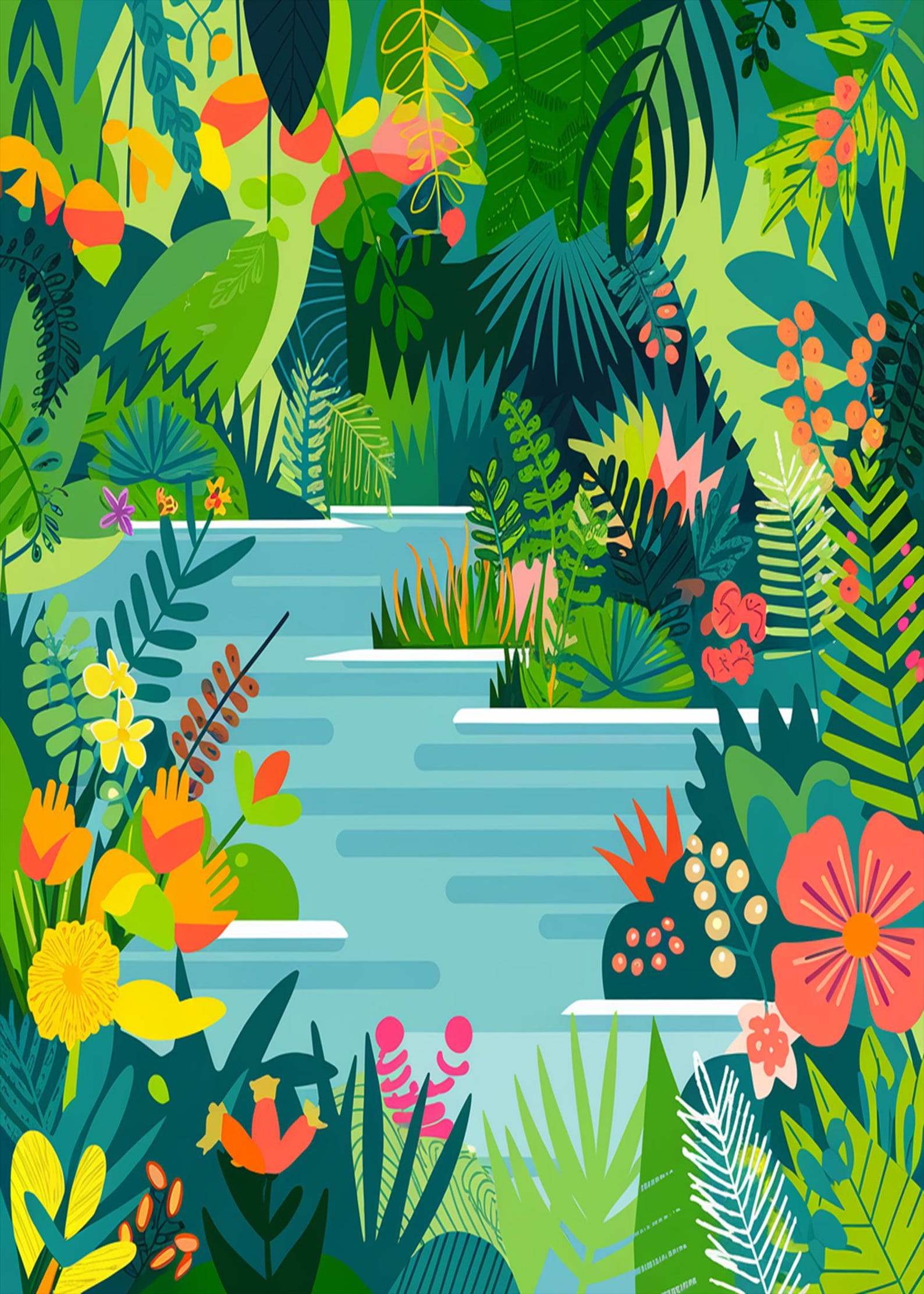 Printable Jungle Birthday Invitation Template for Kids Tropical Theme ...