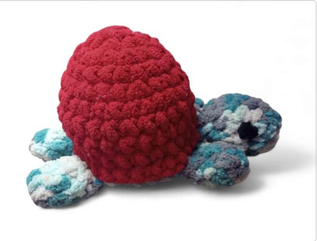 Red and Blue Tortoise Plushie - Etsy