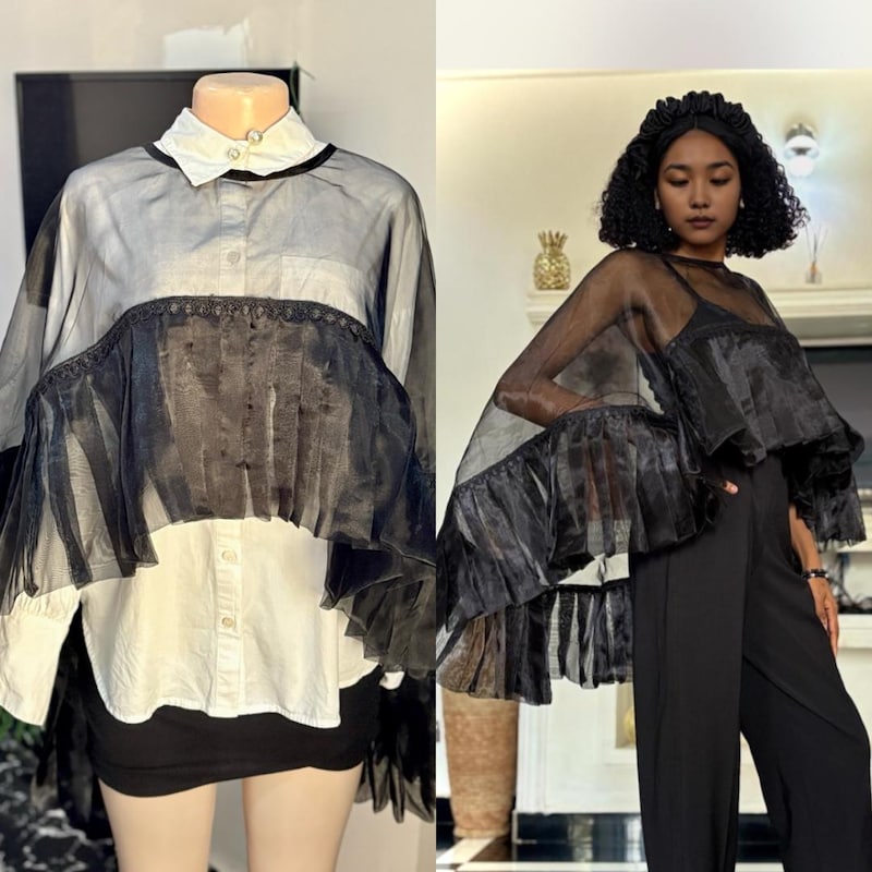 Sheer Overlay Top - Etsy