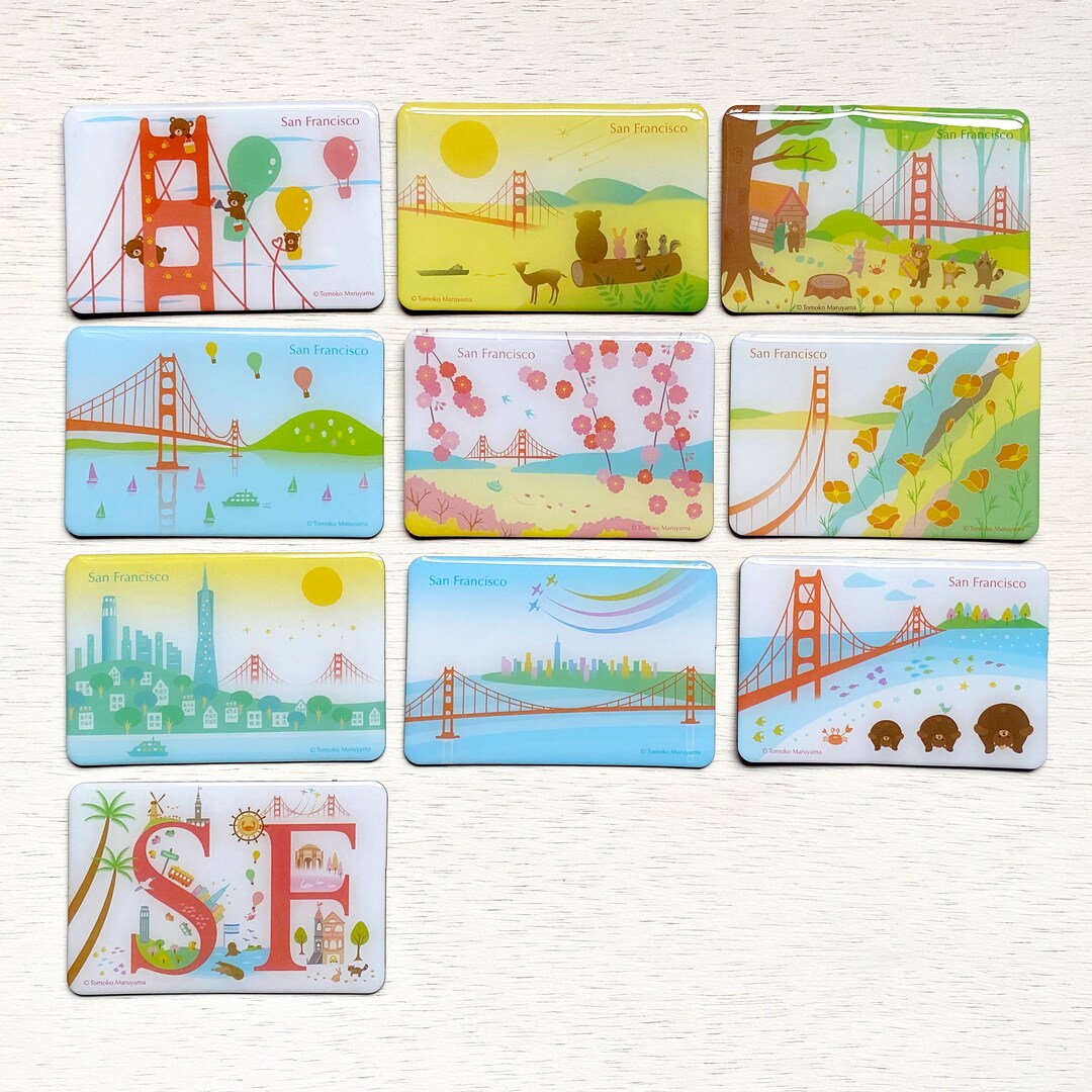 San Francisco Magnets Golden Gate Bridge, California, Victorian House ...