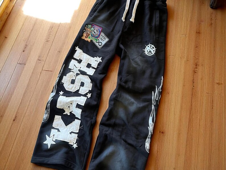 Double Layer Graphic Sweatpants | Hip Hop Streetwear Pants | Unisex Low ...