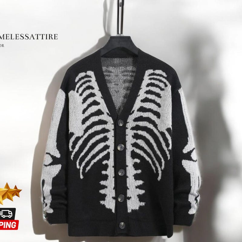 Skeleton Knit Sweater - Etsy