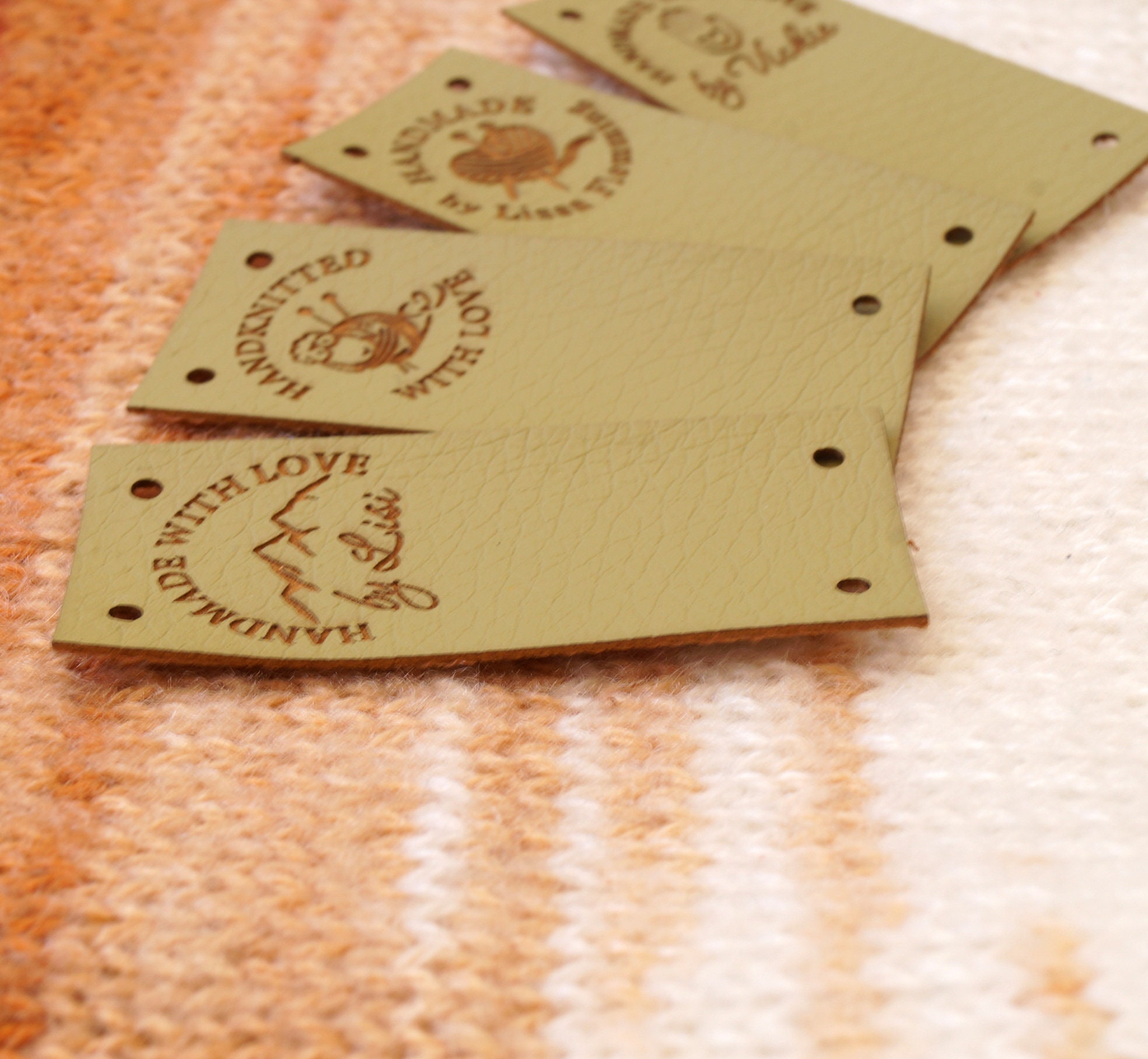 Logo labels for handmade items custom leather labels vegan | Etsy