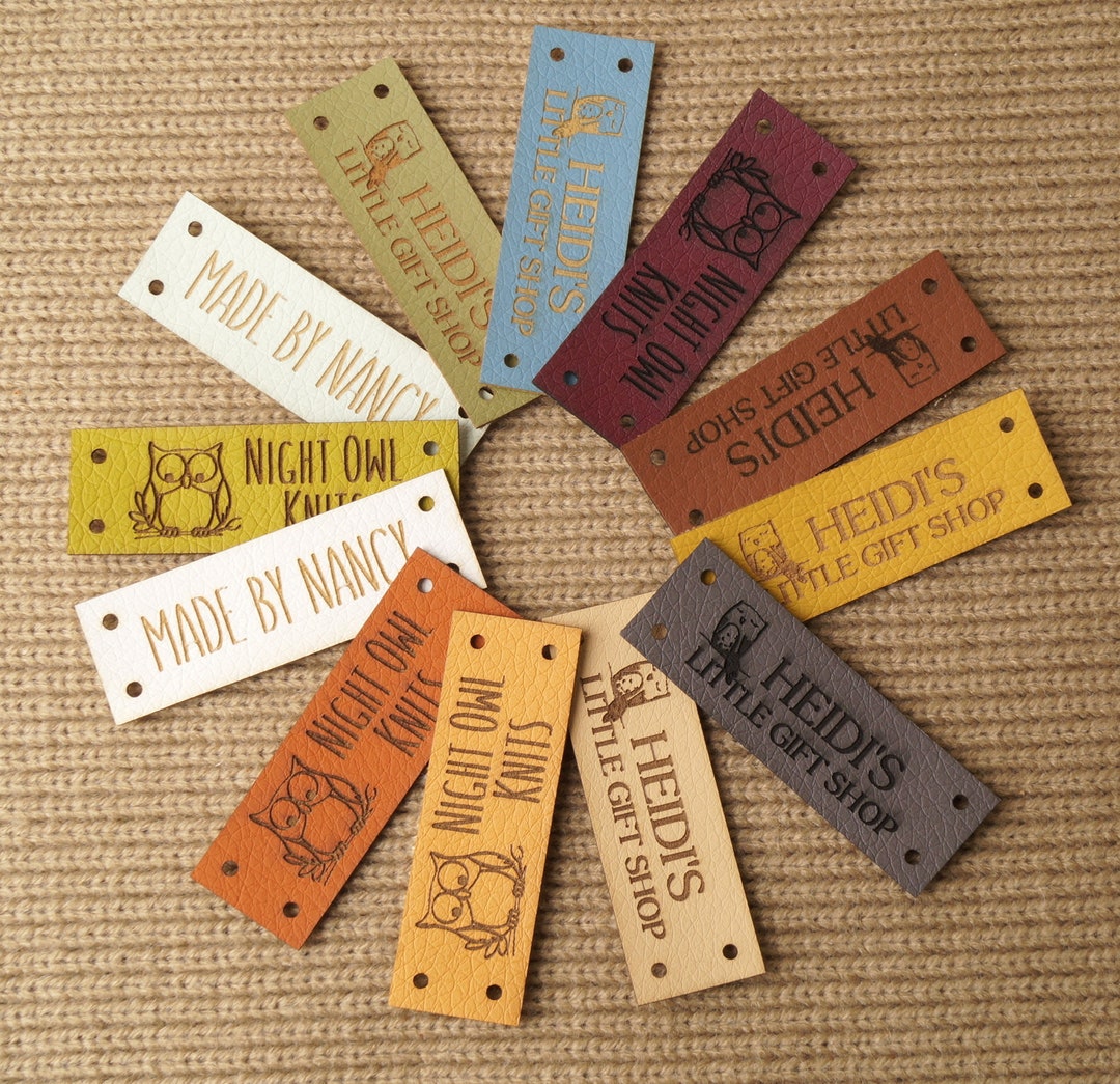 Leather Tags for Handmade Items, Personalized Knitting or Crochet ...