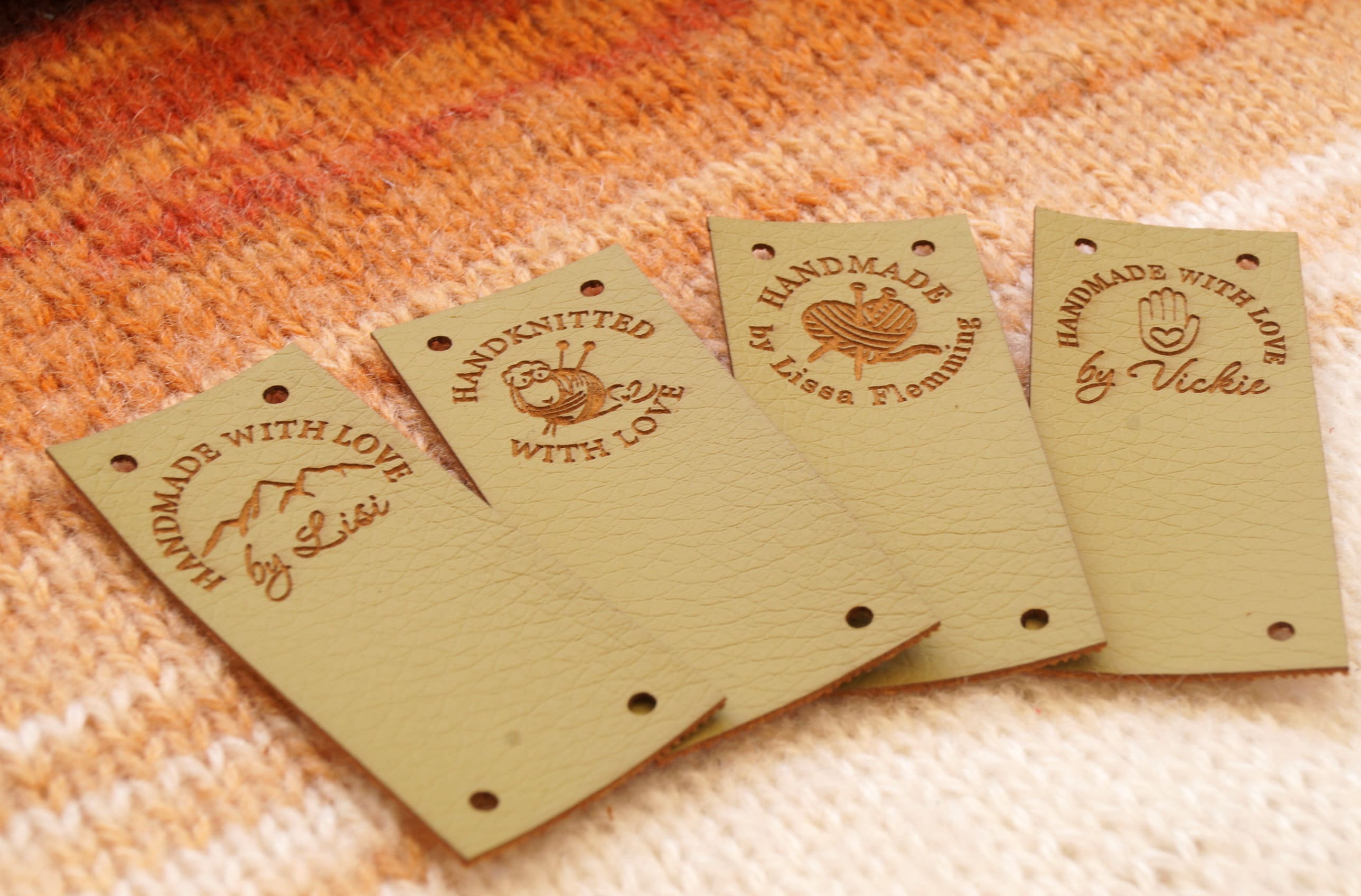 Logo labels for handmade items custom leather labels vegan | Etsy