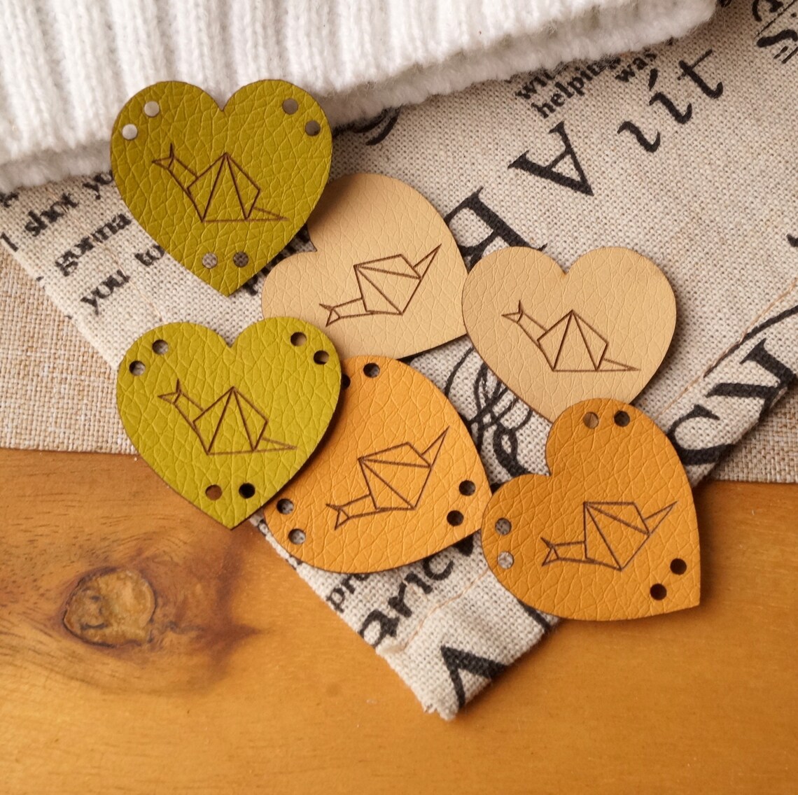 Faux Leather Labels Heart Shaped Leather Labels for Knitting - Etsy