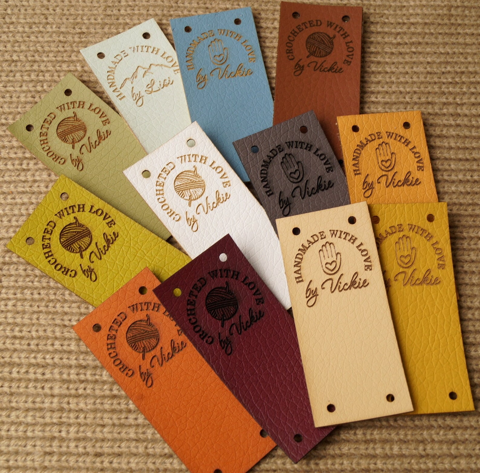 Custom Clothing Labels, Labels for Handmade Items, Vegan Leather Tags ...