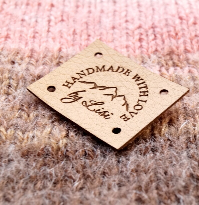 Personalized Faux Leather Labels for Handmade Products - Knitting ...