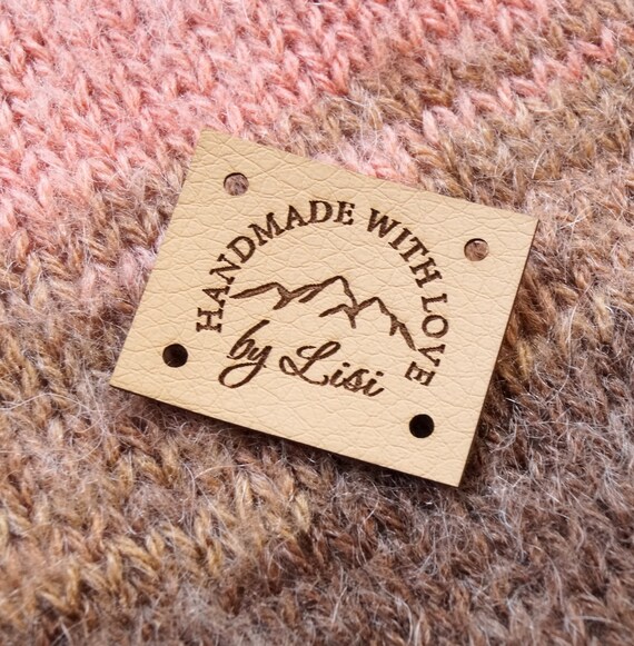 Personalized faux leather labels for handmade products | Etsy