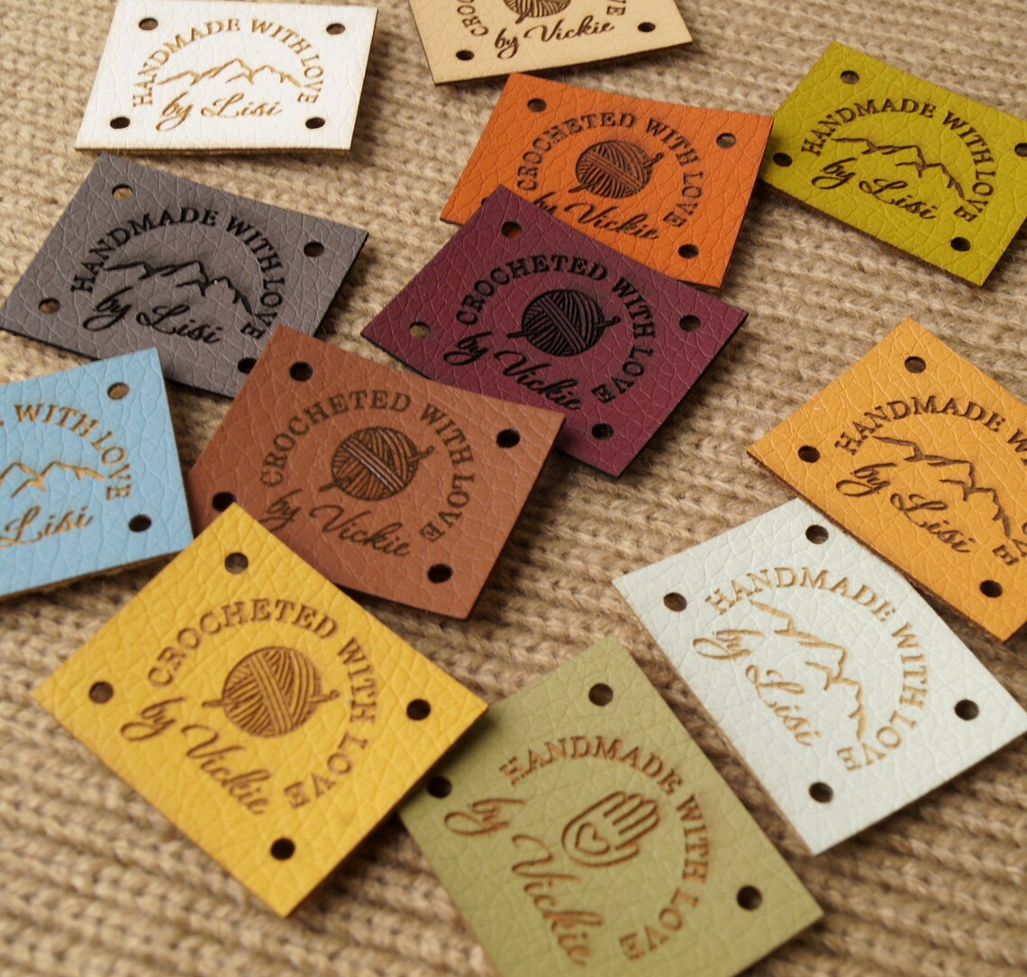 Leather Labels for Handmade Items Custom Clothing Labels | Etsy