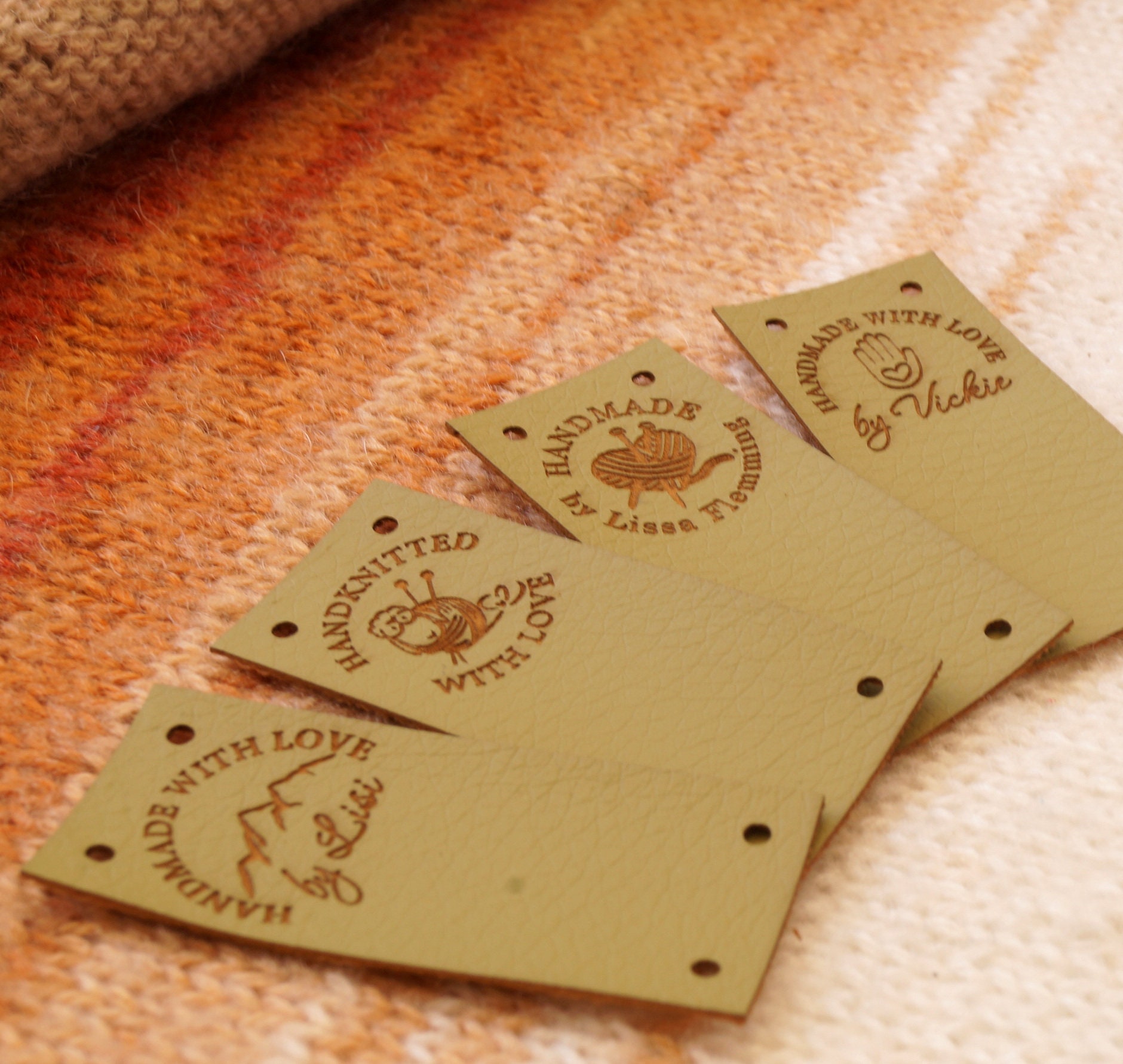 Logo labels for handmade items custom leather labels vegan | Etsy
