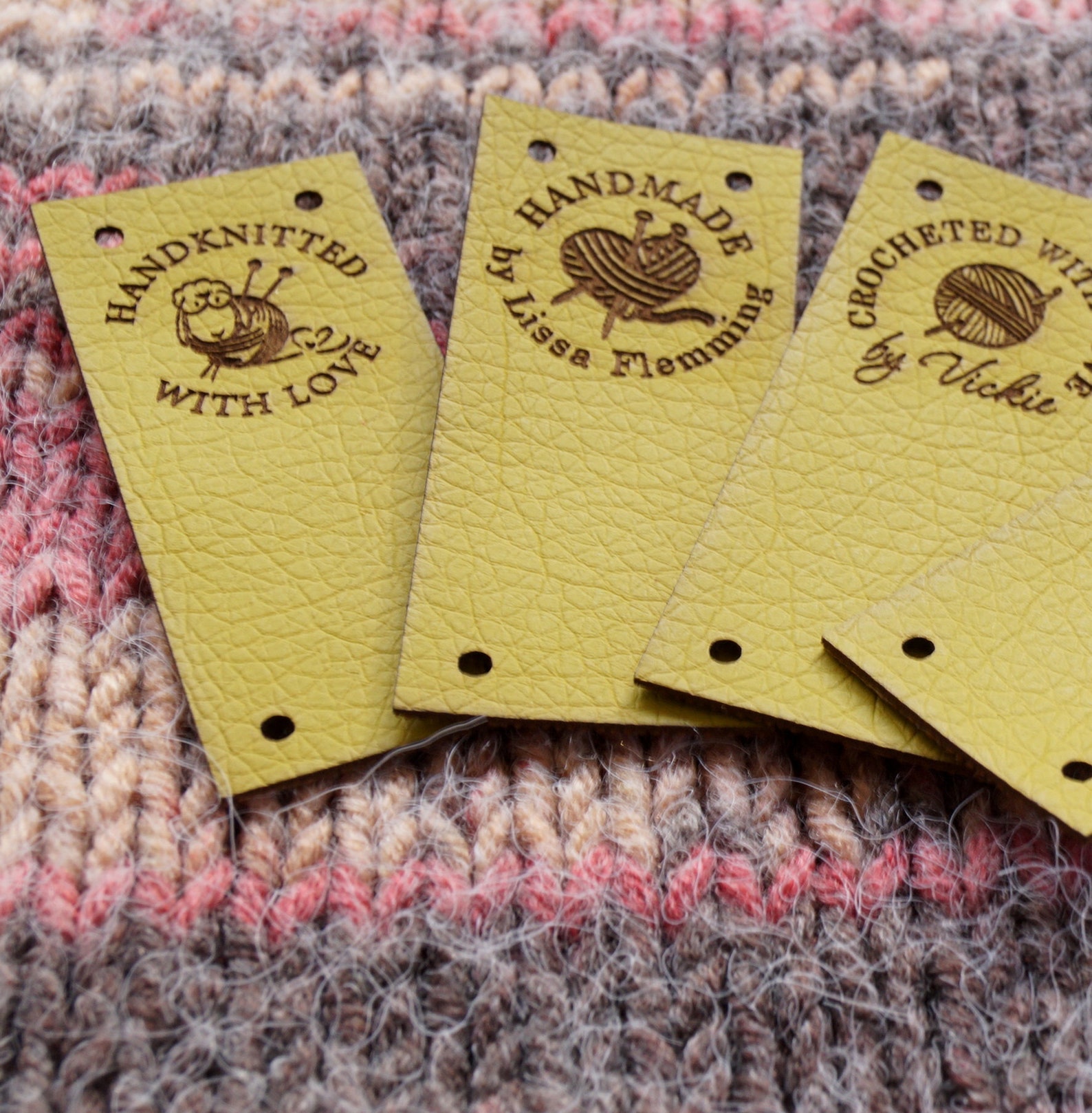 Custom Leather Labels Knitting Labels Crochet Tags Made With - Etsy
