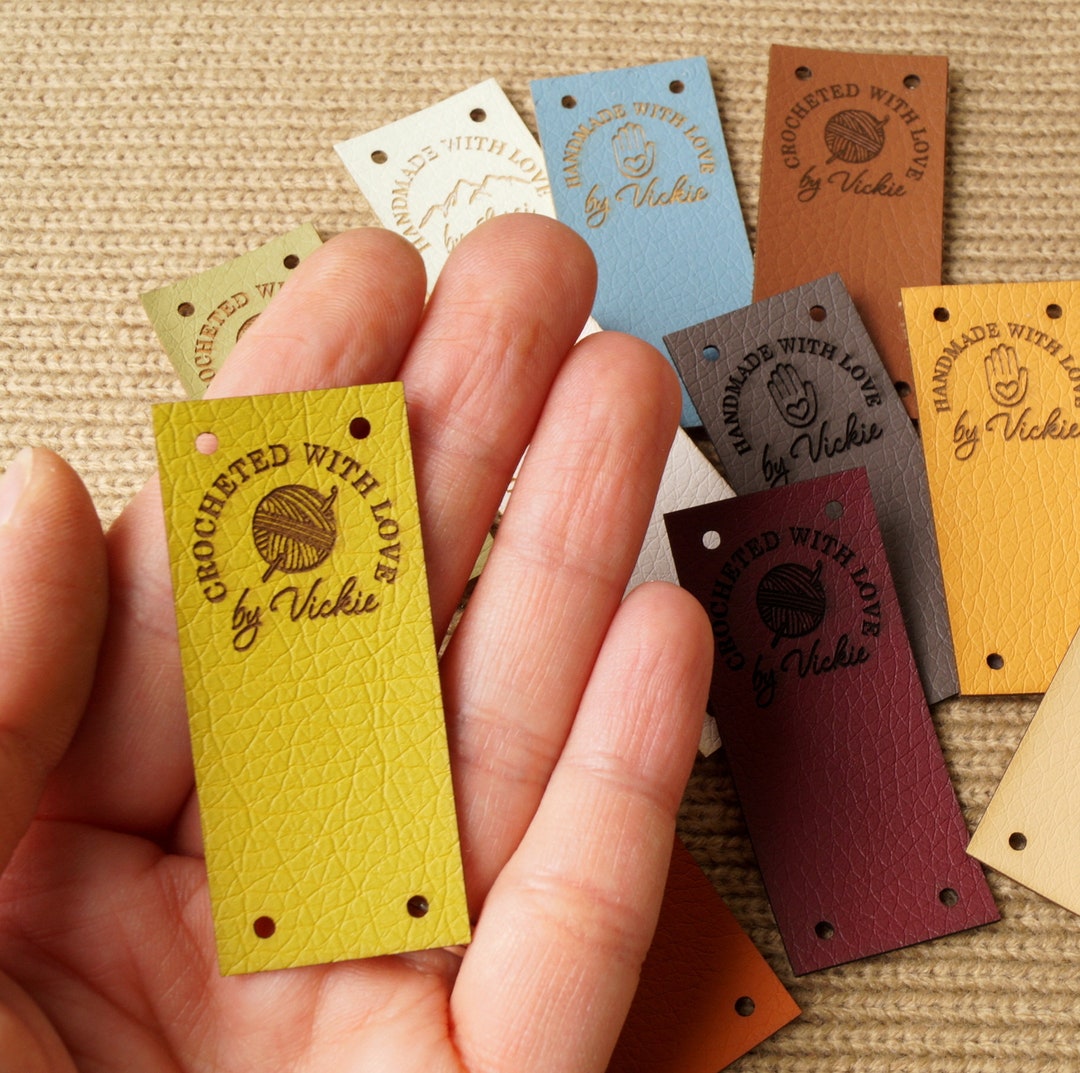 Custom Clothing Labels, Labels for Handmade Items, Vegan Leather Tags ...