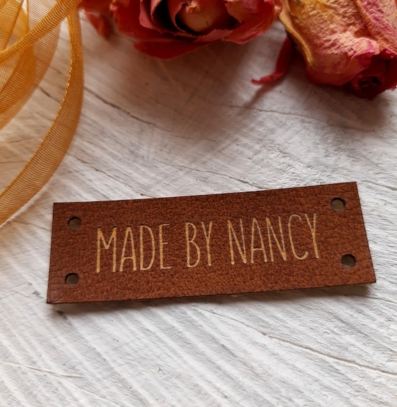 Personalized Faux Leather Labels for Handmade Items Custom | Etsy