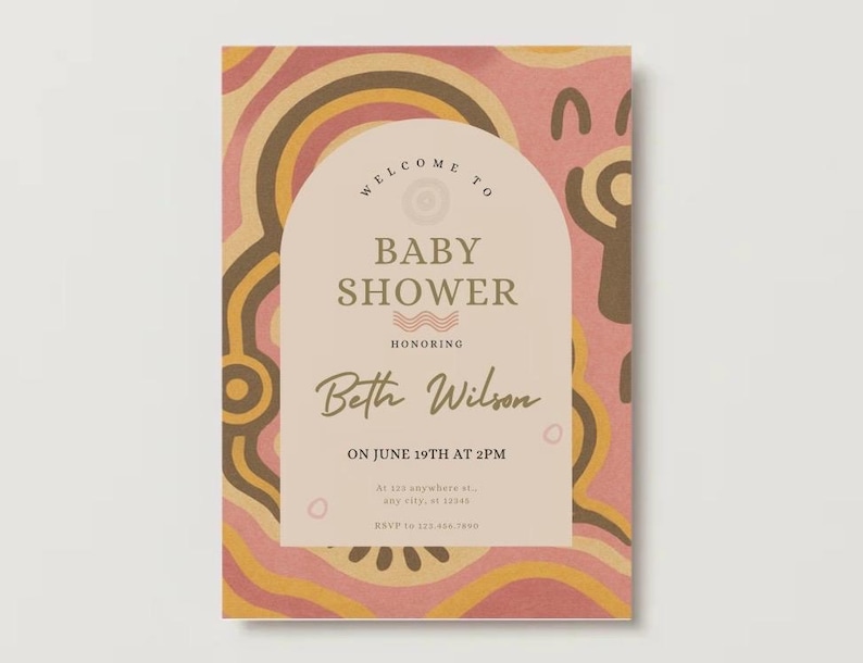 Gorgeous Indigenous Baby Shower Invitation Editable Original Aboriginal ...