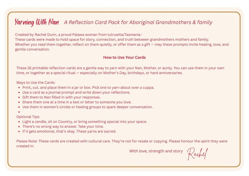 Aboriginal Yarning Card Bundle – Printable Reflection Decks for Mums ...