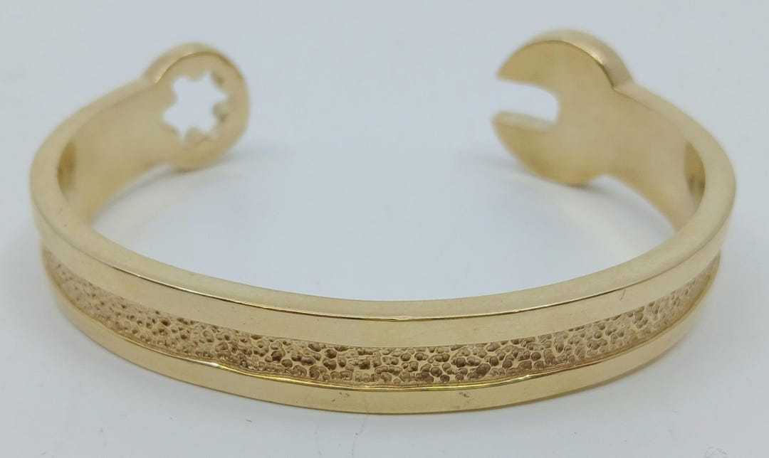 Gents 9CT Yellow Gold Spanner Bangle - Etsy