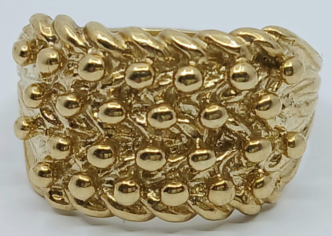 9CT Yellow Gold Gents Keeper Ring - Etsy