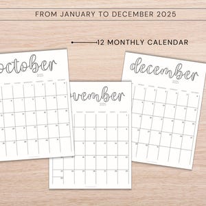 2025 Calendar Printable Minimalist Calendar Planner, School Calendar ...