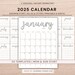 2025 Calendar Printable Minimalist Calendar Planner, School Calendar ...