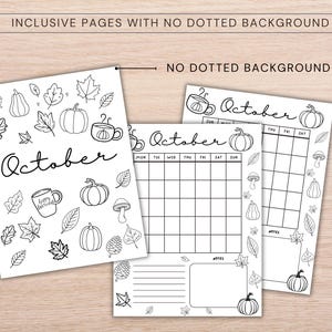 October Title Page With October Calendar, Printable Monthly Planner ...