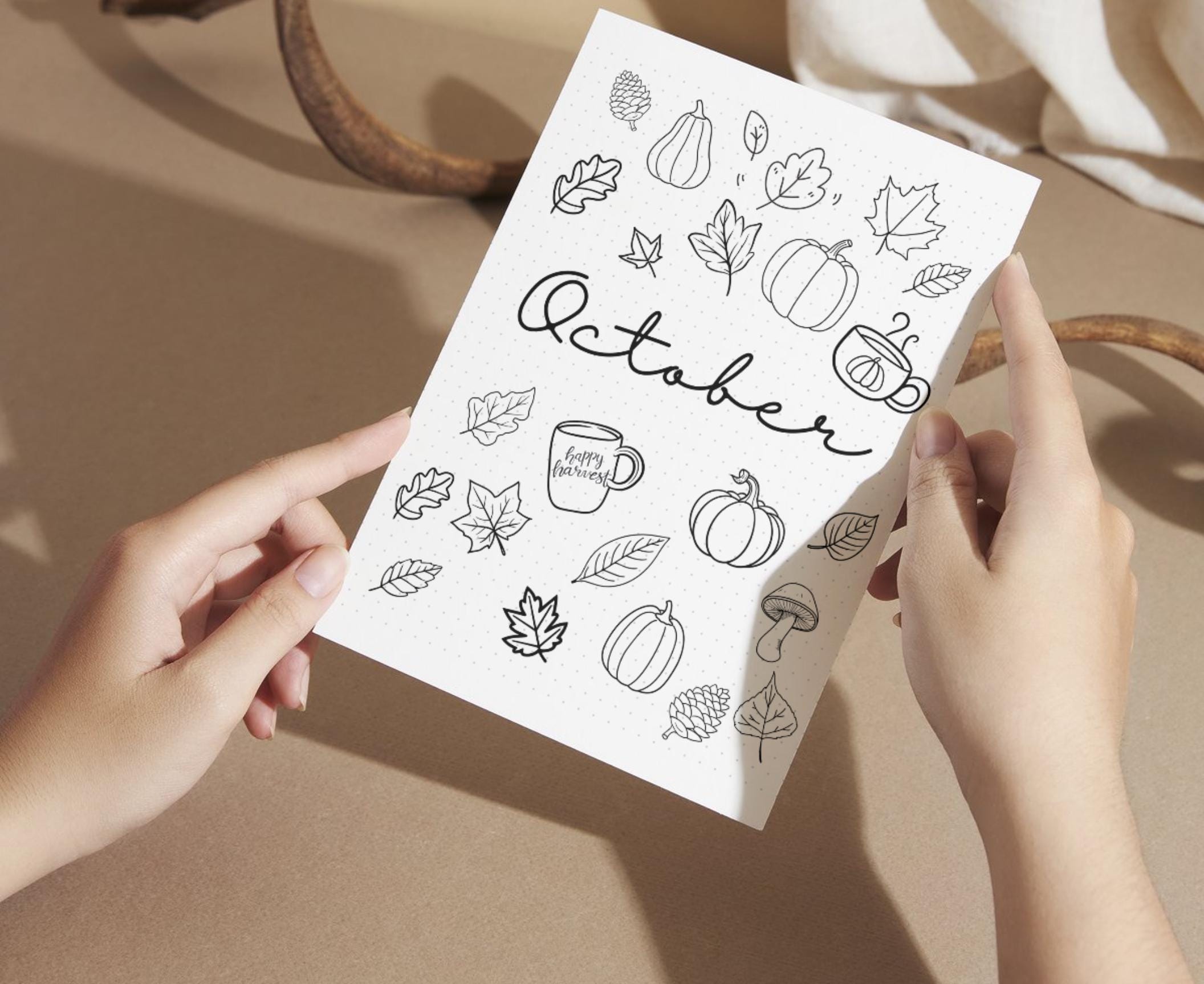 October Title Page With October Calendar, Printable Monthly Planner ...