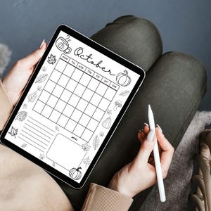October Title Page With October Calendar, Printable Monthly Planner ...