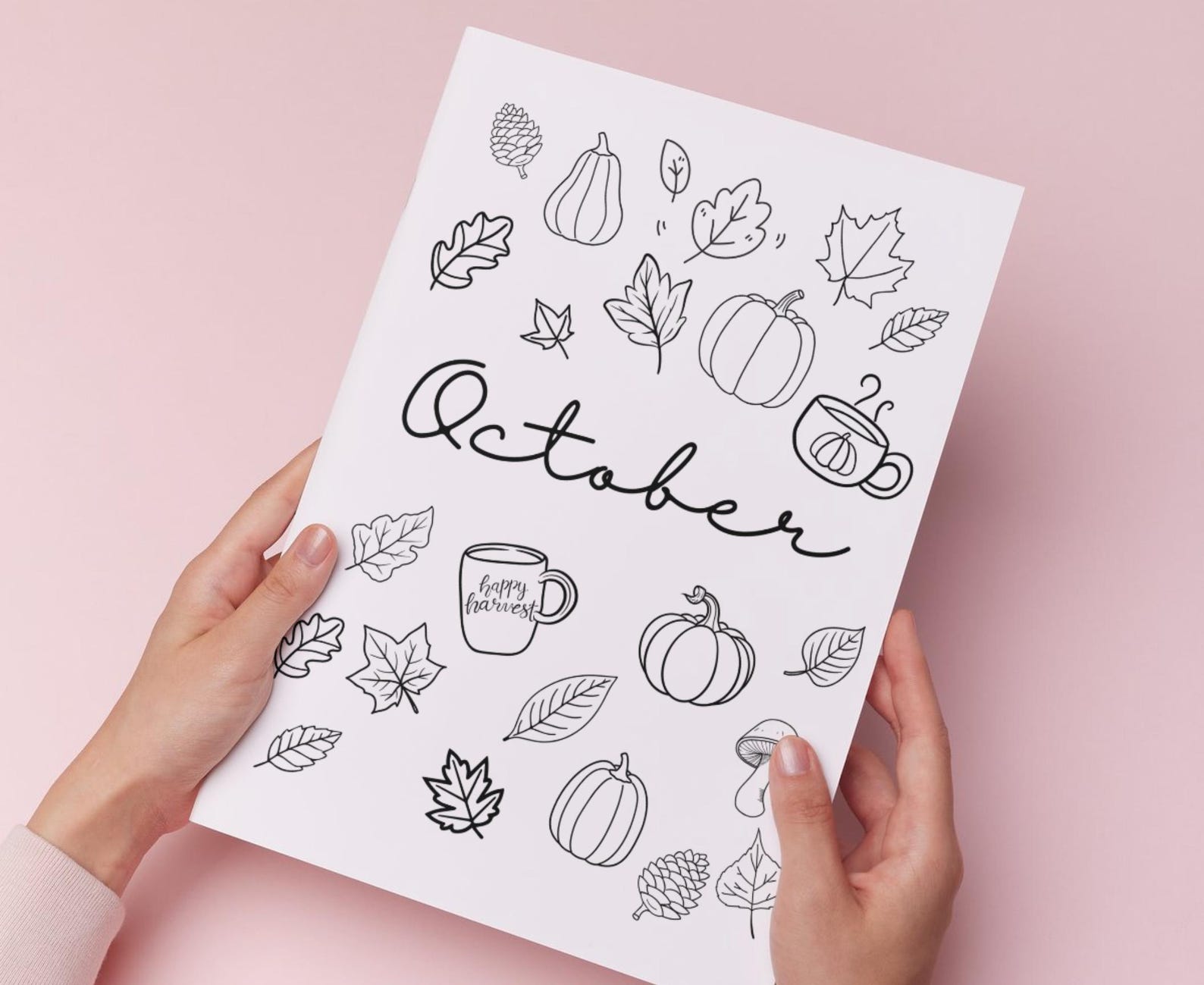October Title Page With October Calendar, Printable Monthly Planner ...