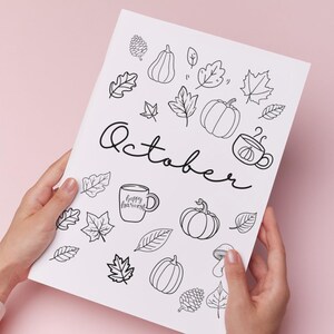 October Title Page With October Calendar, Printable Monthly Planner ...