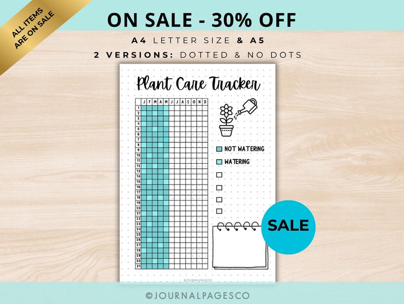 Plant Care Tracker Printable | Plant Watering Log & Journal Page ...