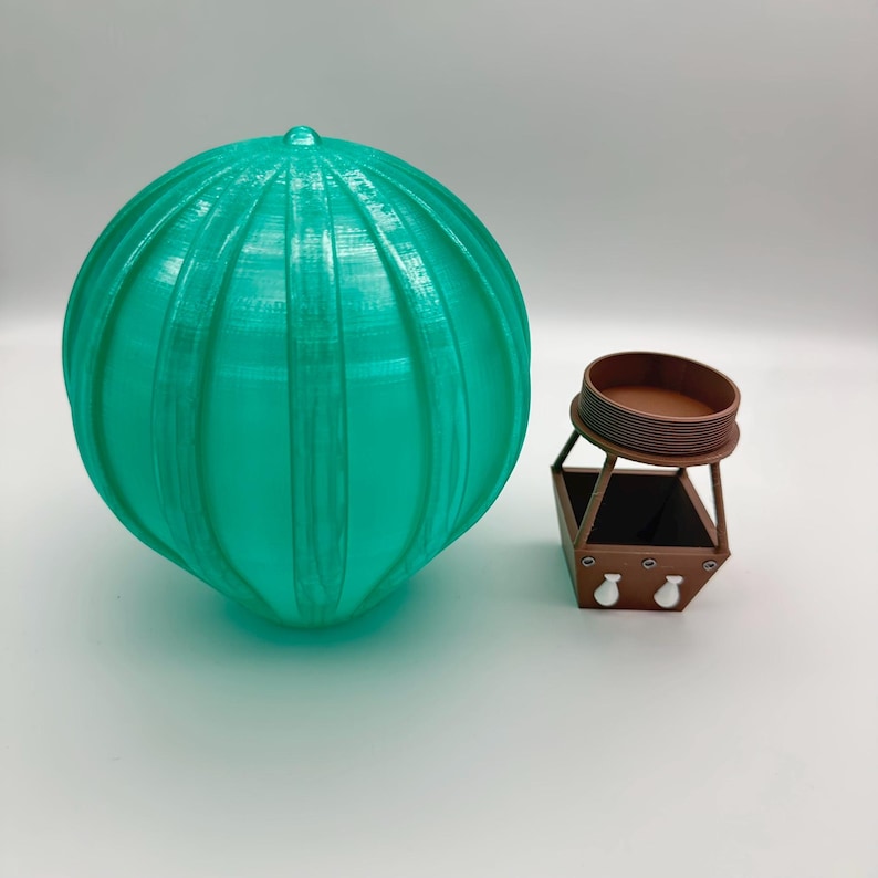 9 Inch 3D Printed Charming Hot Air Balloon Statuette | Whimsical ...