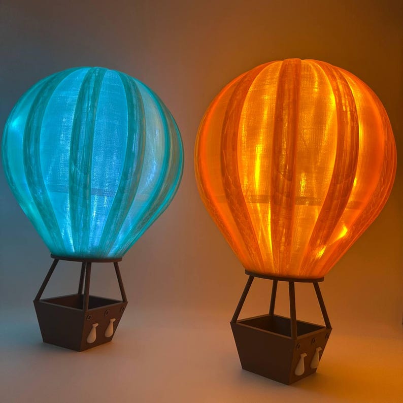 12 Inch Charming Hot Air Balloon Night Light 3D Printed | Whimsical ...