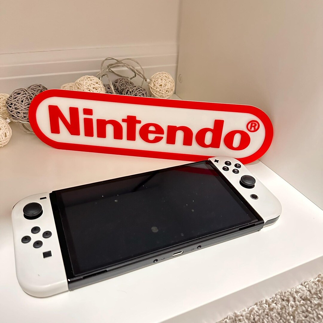 3D Printed Nintendo Logo Sign or Shelve Stand: Game Room Decor, Geek ...
