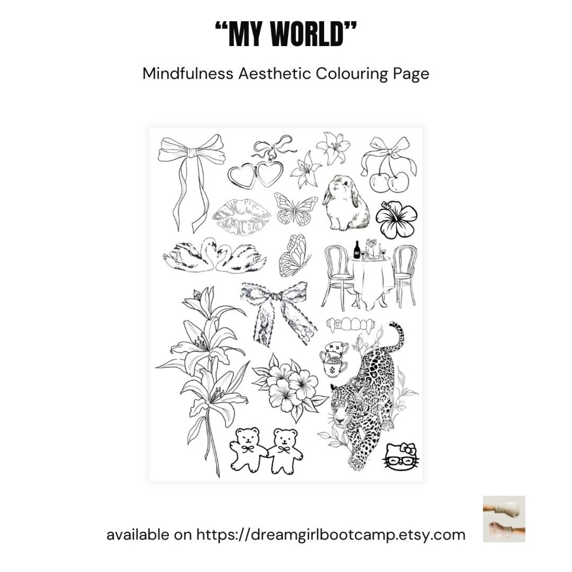 Mindfulness Aesthetic Colouring Page Easy to Colour Graphics "my World ...