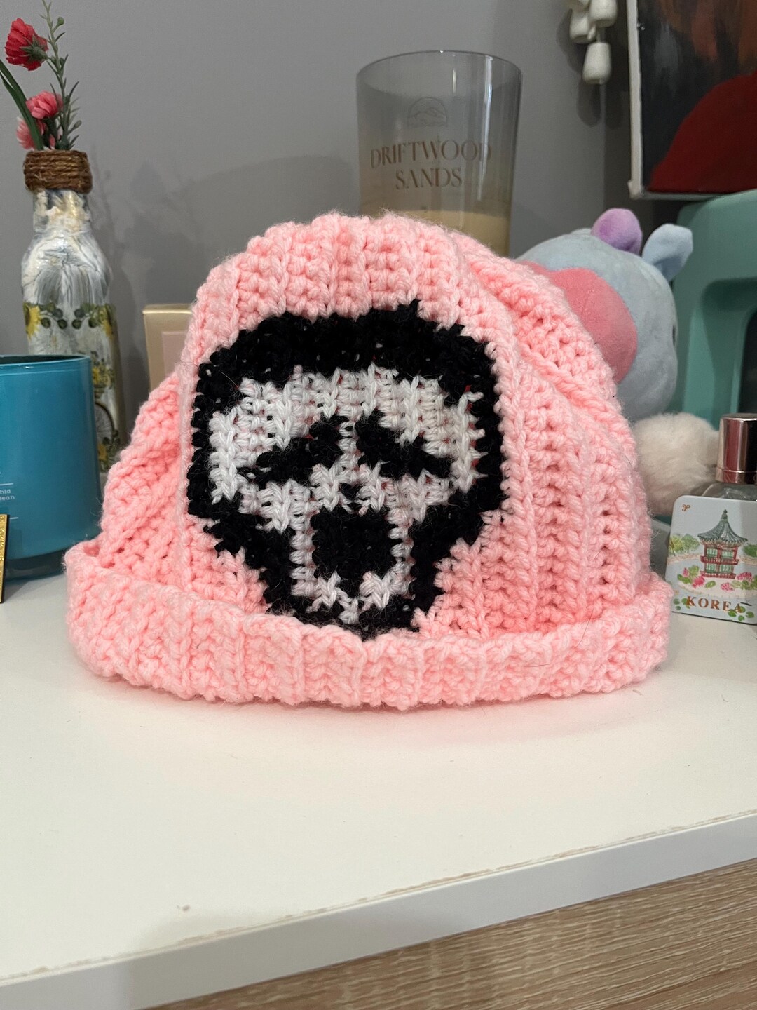 Pink “ghostface” Beanie - Etsy